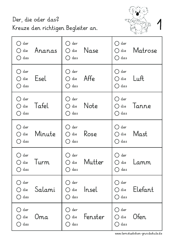 einfache Wörter lesen (1) (.pdf) - Lernstübchen