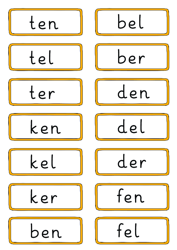 Silben mit drei Buchstaben (.pdf) - Lernstübchen