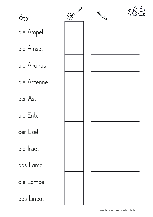 Wörter lesen mit 11 eingeführten Buchstaben (m ... (.pdf) - Lernstübchen