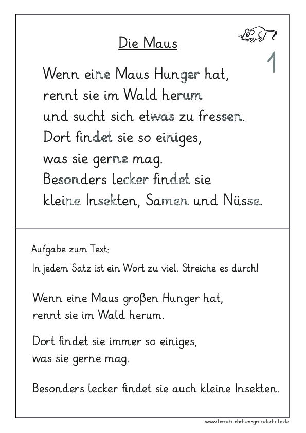 `lesetexte silbenschreibweise` | Grundschule (.pdf)