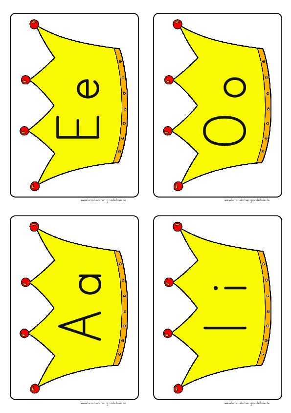 Vokale in Kronen - Tafelaushang (.pdf) - Lernstübchen