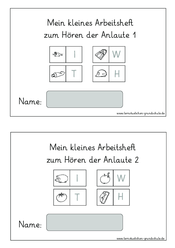 Anlaute abhören Arbeitsheft (.pdf) - Lernstübchen