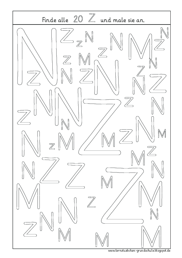 Buchstabe Z - z, Grundschule (.pdf)