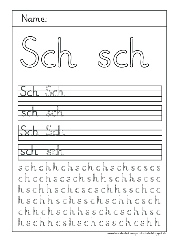 Schreibblätter zum Sch - sch (.pdf) - Lernstübchen