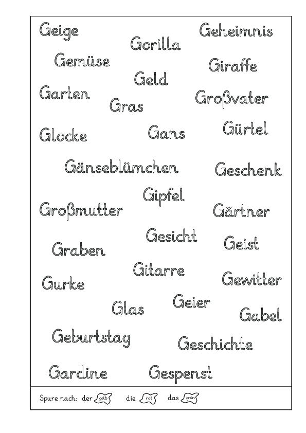 Buchstabe G - g, Grundschule (.pdf)