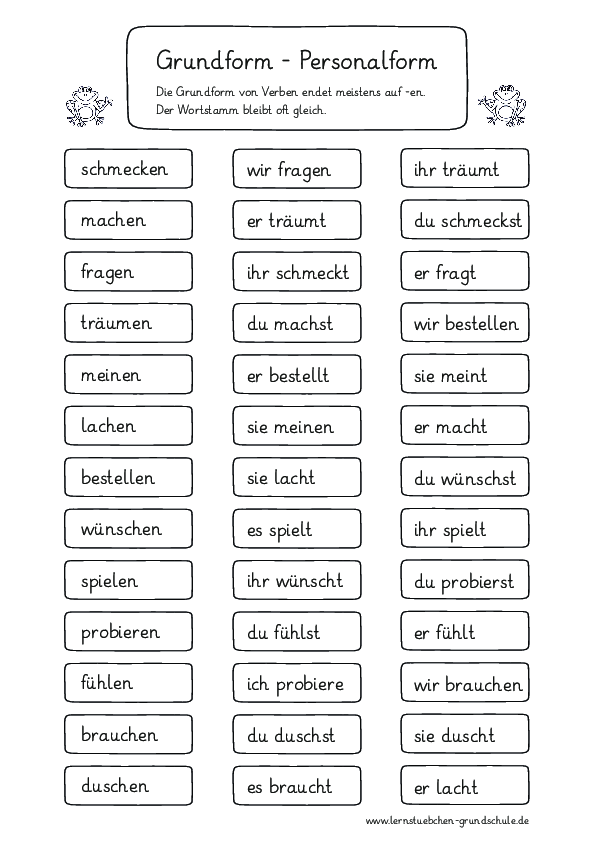 `verben`, Klasse 3 | Grundschule (.pdf)