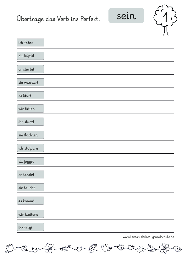 `perfekt`, Deutsch | Grundschule (.pdf)