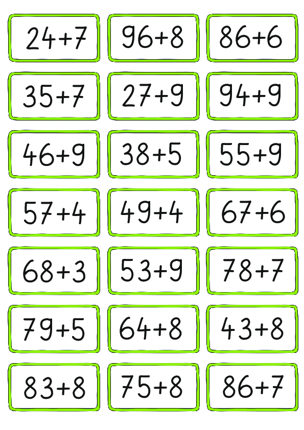 Miniaufgabenkärtchen ZR 100 - Plus und Minus (.pdf) - Lernstübchen
