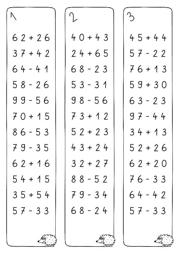 Rechenstreifen für Plus- u. Minusaufgaben o.Ü. - ... (.pdf) - Lernstübchen