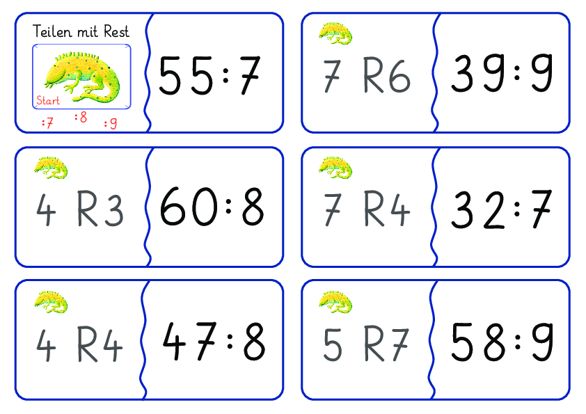 Dominos zum Teilen mit Rest (3) (.pdf) - Lernstübchen
