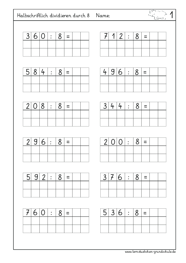 große Zahlen halbschriftlich dividieren durch 6 und ... (.pdf ...