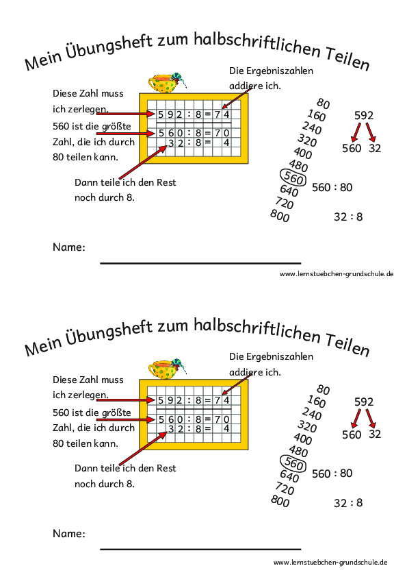 halbschriftlich dividieren (1) (.pdf) - Lernstübchen