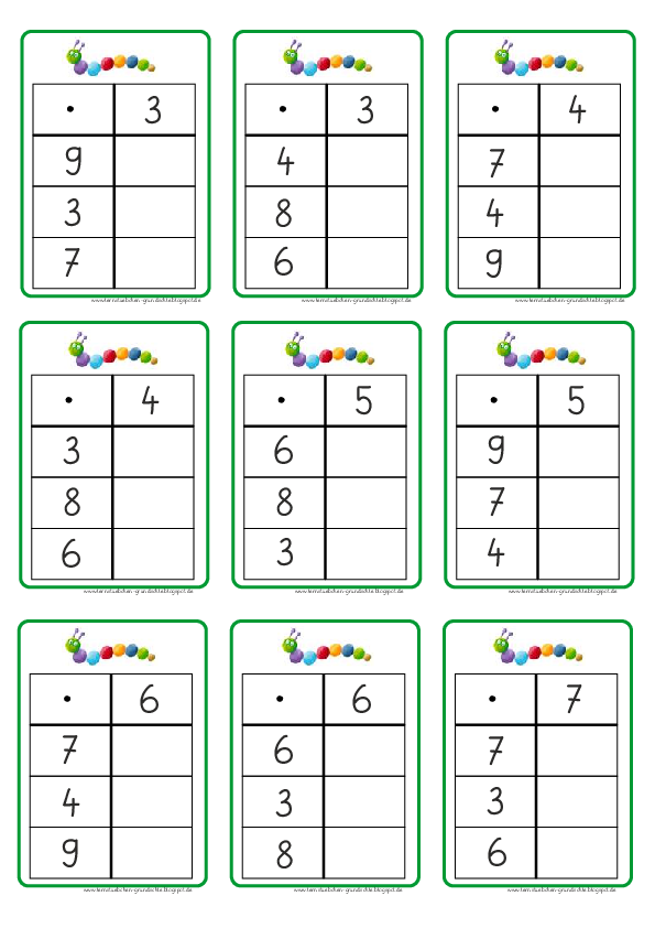 die Malaufgaben üben (.pdf) - Lernstübchen