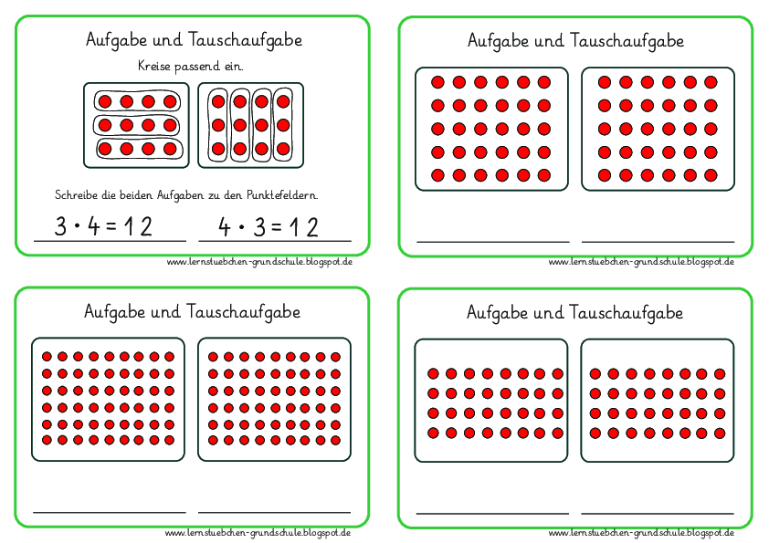 Tauschaufgaben, Grundschule (.pdf)