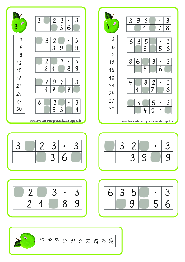 Klecksaufgaben zum Multiplizieren (2) (.pdf) - Lernstübchen