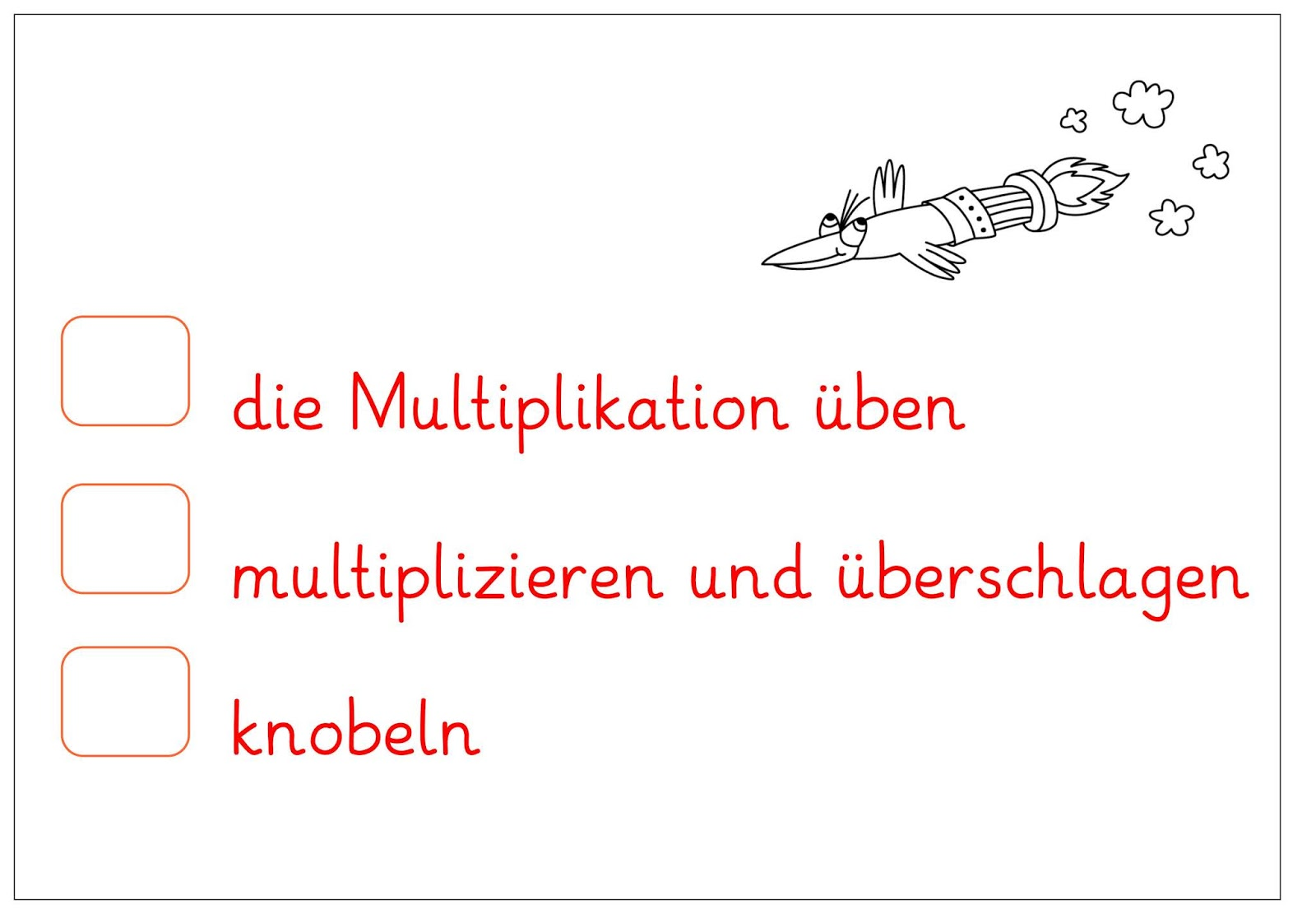 schriftliche Multiplikation, Grundschule (.pdf)