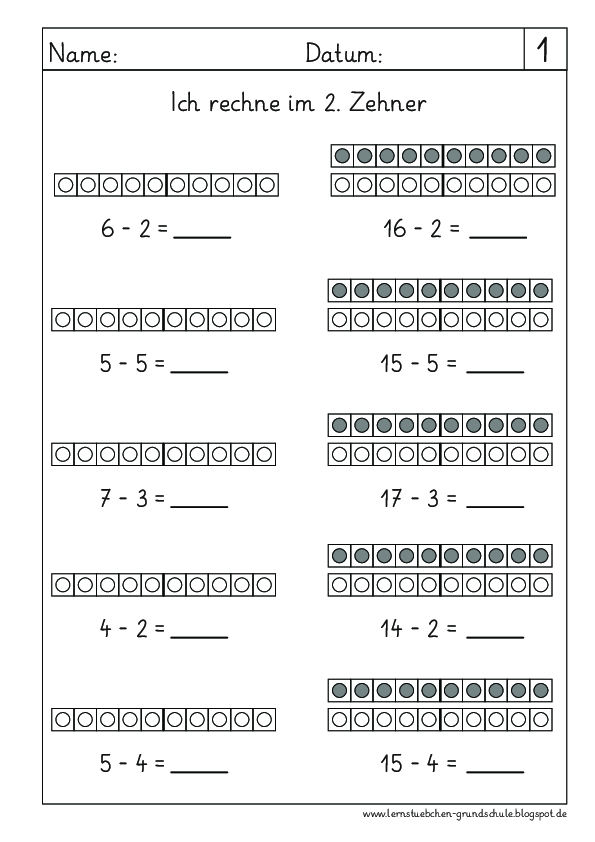 addition u. subtraktion, ZR 20, ohne Übergang | Grundschule (.pdf)