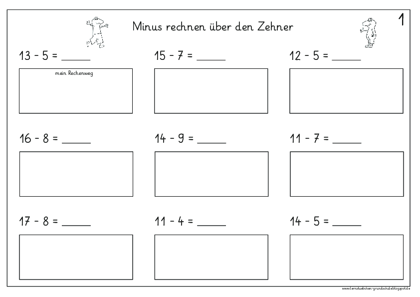 Subtraktion mit ZÜ (.pdf) - Lernstübchen