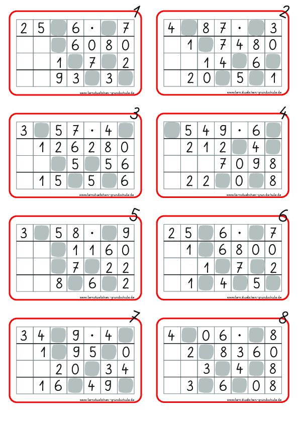 schriftliche Rechenverfahren, Mathe Grundschule (.pdf)