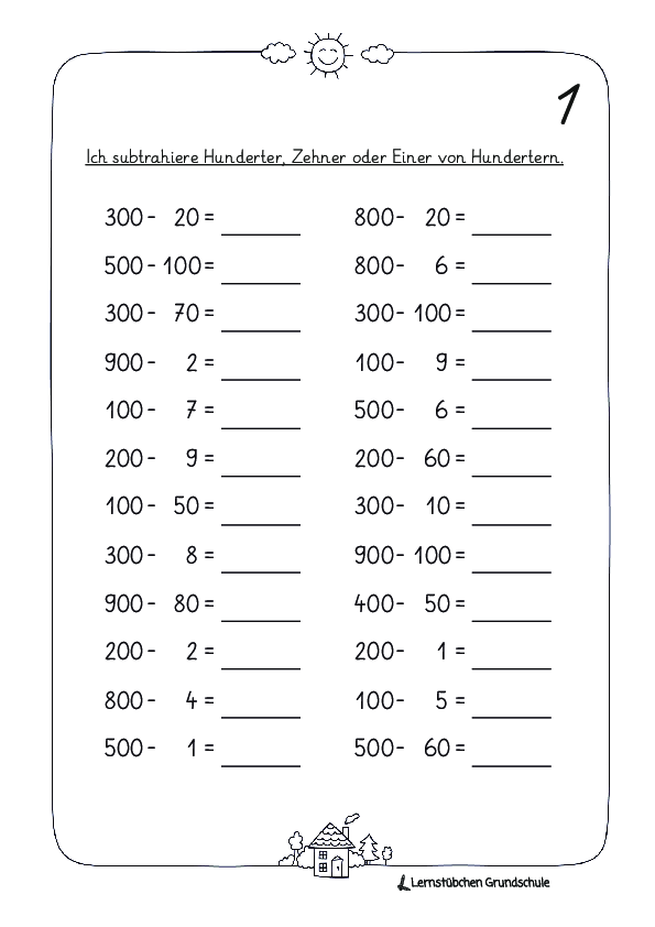 erstes Rechnen mit H minus H, Z ... (.pdf) - Lernstübchen