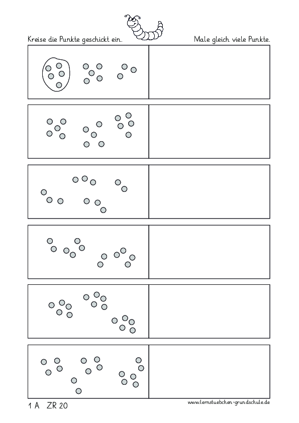 Mengen übertragen oder ergänzen - ZR 20 (.pdf) - Lernstübchen