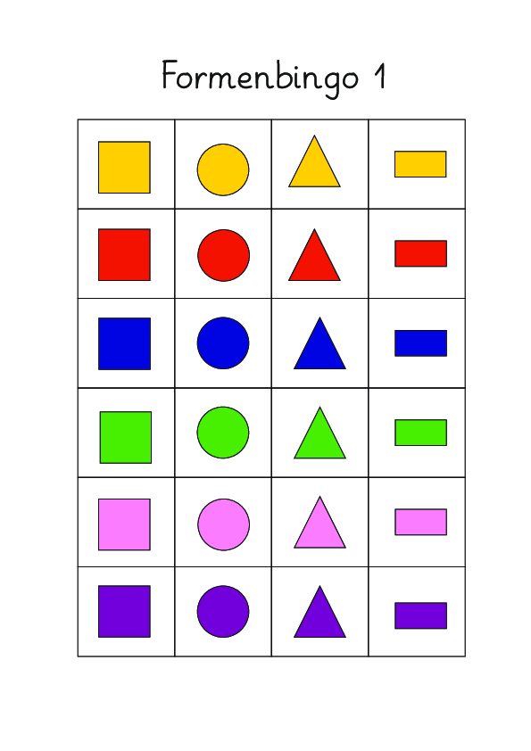 zwei Formenbingos (.pdf) - Lernstübchen