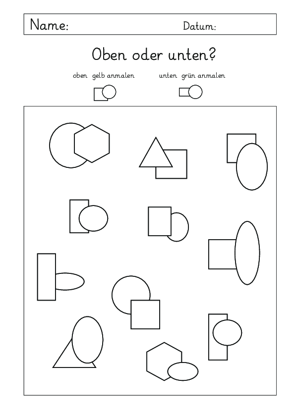 oben unten rechts links, Mathe Grundschule (.pdf)